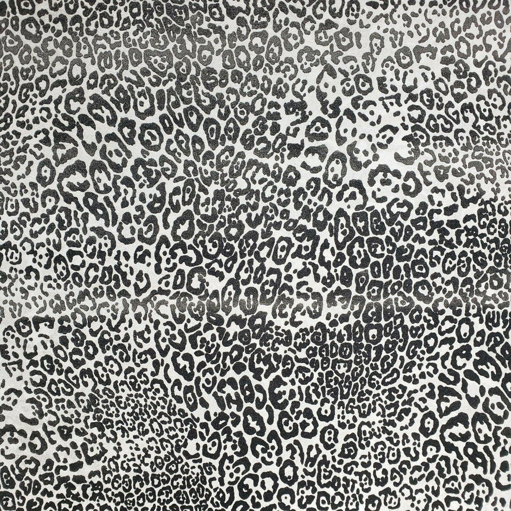 115017 Wallpaper black silver Metallic Textured Flocked jaguar leopard ...