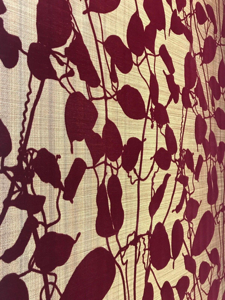 135055 Gold Burgundy Flock tree Leaf Wallpaper Flocking leaves ...
