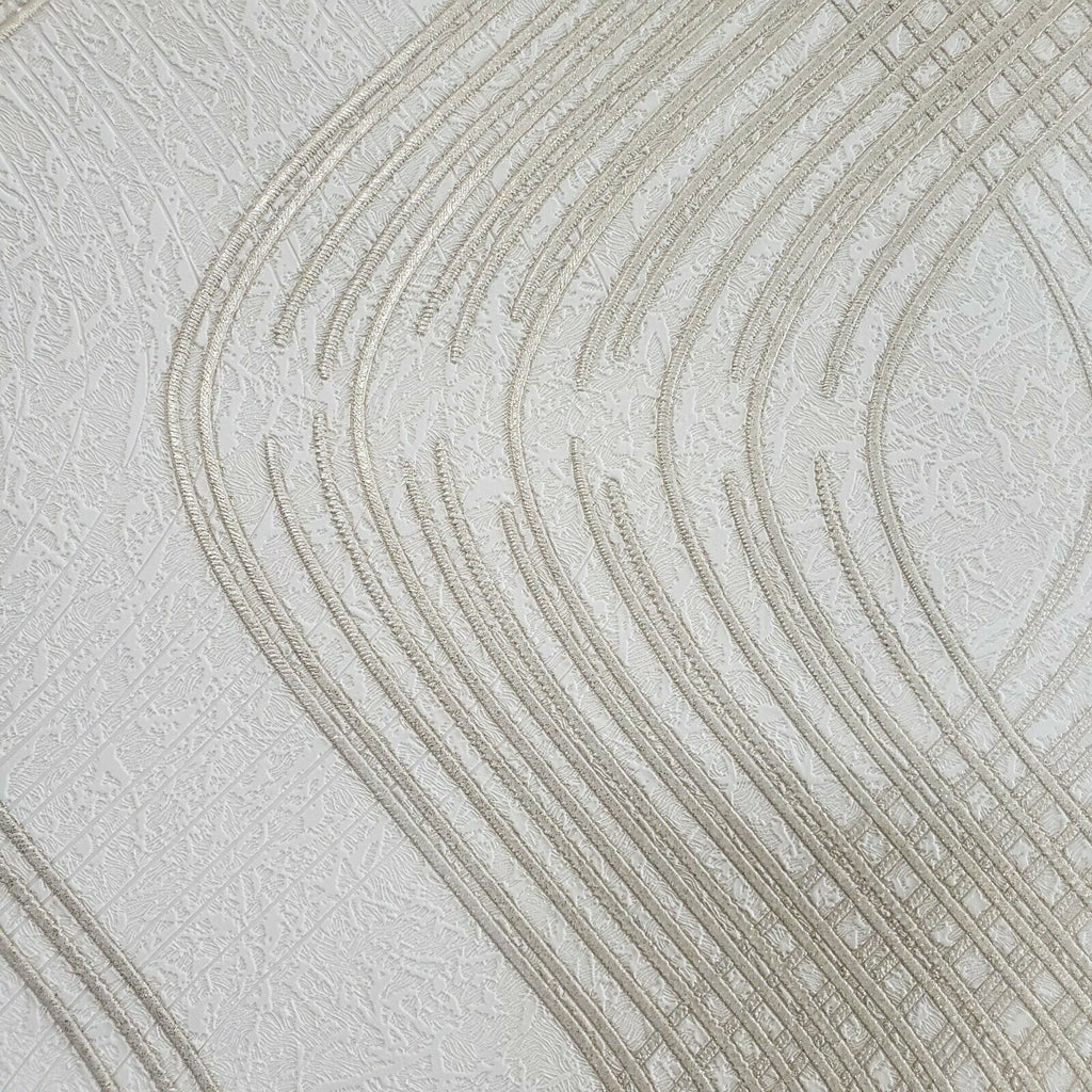 8602-05 Slavyanski yellow cream gold metallic textured wave lines Wall ...