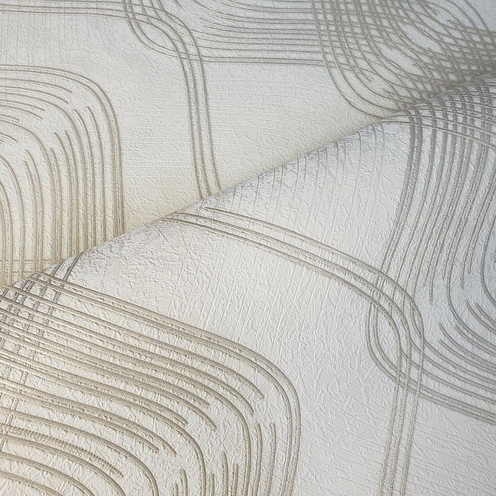 8602-05 Slavyanski yellow cream gold metallic textured wave lines Wall ...