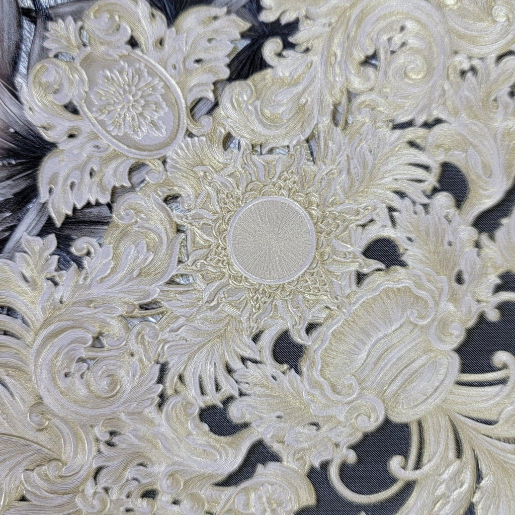 38703-5 Versace Brown Bronze Tropical Palm Leaf Baroque Panel Wallpape ...